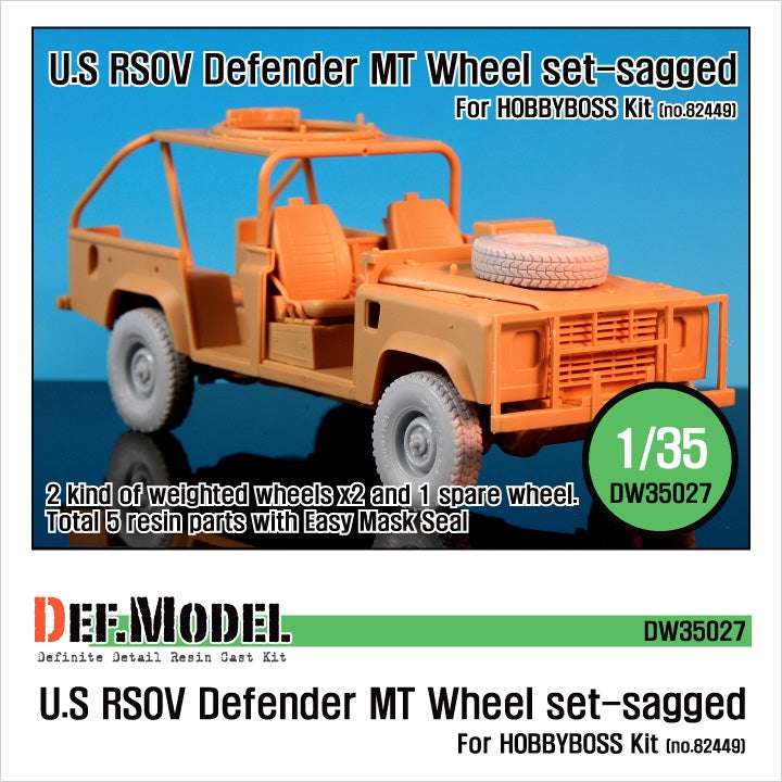 1:35 DEF Model US RSOV Defender Mt Sagged Wheel Set